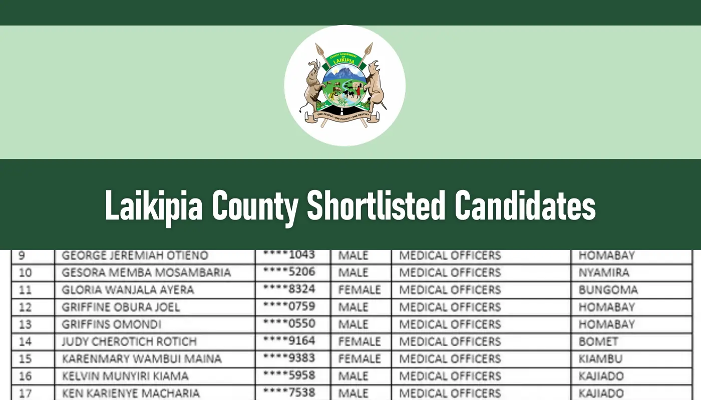 Laikipia County Jobs Shortlisted Candidates 2026/2027 PDF Download