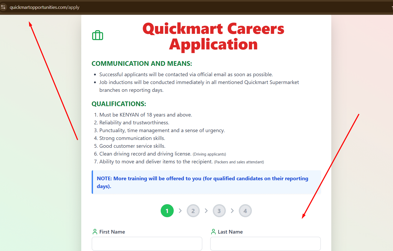 QuickMart Supermarket Jobs 2026 Careers Application Form Portal